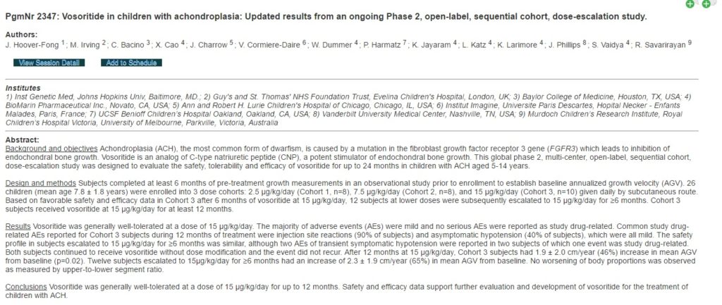 BioMarin presents report on phase 2 study of Vosoritide - Beyond ...